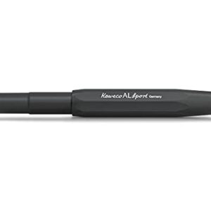 Kaweco AL SPORT Fountain Pen Black I Premium Fountain Pen for Ink Cartridges I Exclusive Fountain Pen 13 cm I Nib: F (Fine)