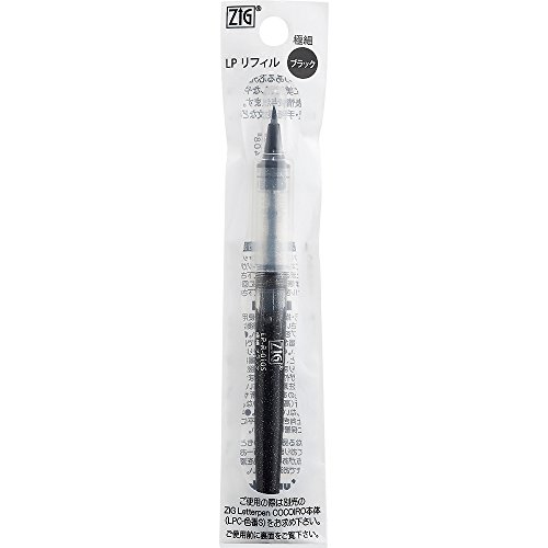 Kuretake ZIG Letter Pen COCOIRO Refill Extra-Fine, Black (LP-R-010S), black ink