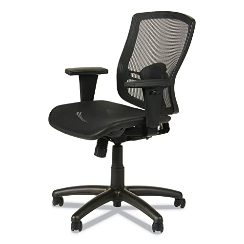 Alera ALEET4218 Etros Series 15.74 in. to 19.68 in. Seat Height Suspension Mesh Mid-Back Synchro Tilt Chair - Black