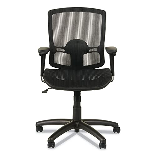 Alera ALEET4218 Etros Series 15.74 in. to 19.68 in. Seat Height Suspension Mesh Mid-Back Synchro Tilt Chair - Black