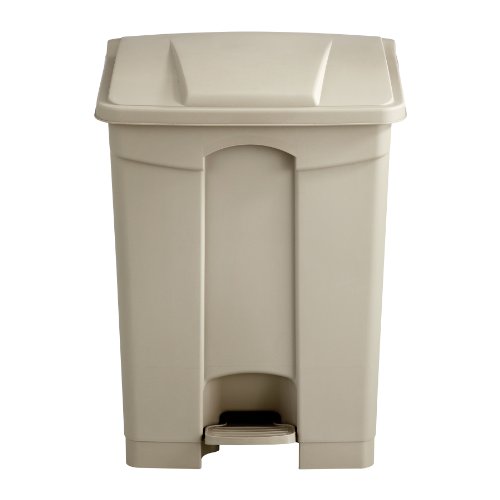 Safco Products Plastic Step-On Trash Can 9922TN; Tan; Hands-Free Disposal; 17-Gallon Capacity