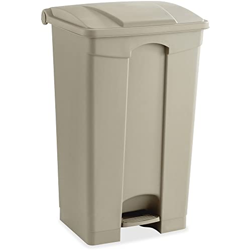 Safco Products Plastic Step-On Trash Can 9923TN; Tan; Hands-Free Disposal; 23-Gallon Capacity