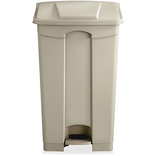 Safco Products Plastic Step-On Trash Can 9923TN; Tan; Hands-Free Disposal; 23-Gallon Capacity