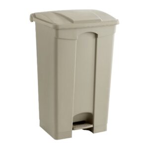 Safco Products Plastic Step-On Trash Can 9923TN; Tan; Hands-Free Disposal; 23-Gallon Capacity