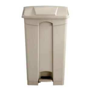 Safco Products Plastic Step-On Trash Can 9923TN; Tan; Hands-Free Disposal; 23-Gallon Capacity