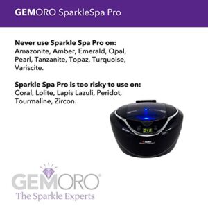 Gemoro 1790 Sparkle Spa Pro 750ml Professional Ultrasonic Machine with 5 Cleaning Cycles and Black Digital Timer