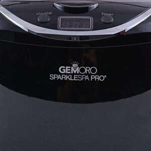 Gemoro 1790 Sparkle Spa Pro 750ml Professional Ultrasonic Machine with 5 Cleaning Cycles and Black Digital Timer