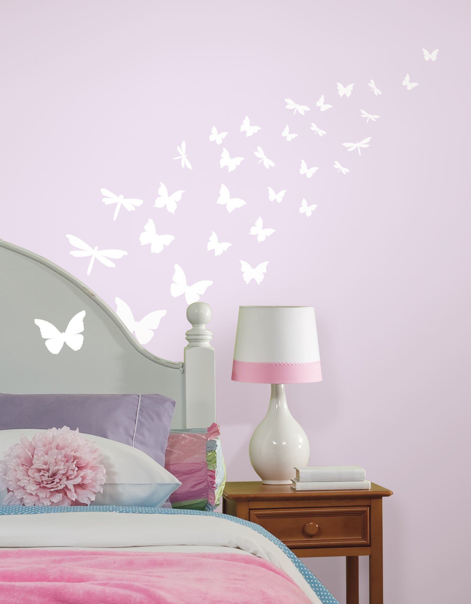 RoomMates RMK1706SCS Butterflies and Dragonflies Glow In The Dark Wall Decals , White