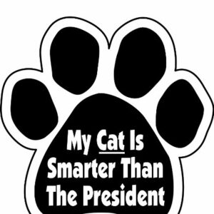 Imagine This My Cat is Smarter Than The President Paw Car Magnet, 5-1/2-Inch by 5-1/2-Inch