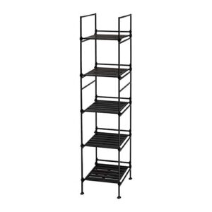 organize it all 5 tier square freestanding shelf unit for bedroom, bathroom, or home storage and organization, in espresso