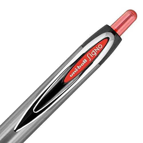 uni-ball 33952 Signo Gel 207 Roller Ball Retractable Gel Pen Red Ink Medium Dozen