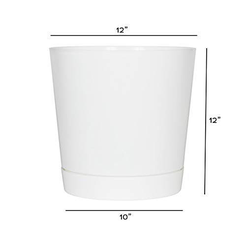 Novelty Majestic Full Depth Cylinder Pot, Glossy White, 12-Inch (10122)