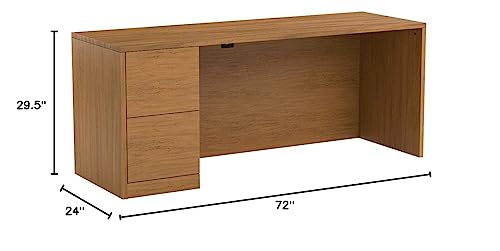 HON HON105904LCC Credenza with Left Single Pedestal, 48" x 24" x 29-1/2", Harvest