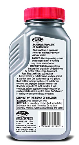 Bar's Leaks Radiator Stop Leak 2X Concentrate, 6 oz.