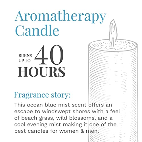 CANDLE-LITE Ocean Blue Mist Scent 3-Wick Aromatherapy Candle with 20-40 Hours of Burn Time, 10 oz