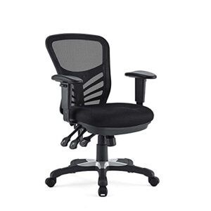 modway eei-757-blk articulate ergonomic mesh office chair in black