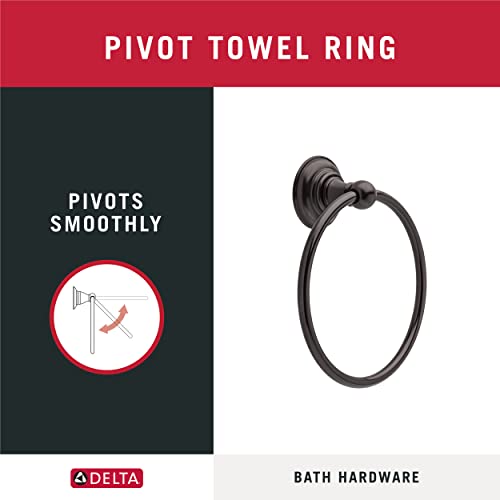 DELTA Providence -towel Ring, SpotShield Venetian Bronze , -bathroom Accessories, 134438 2.32 x 6.02 x 2.44 Inches