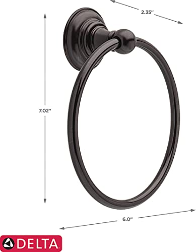 DELTA Providence -towel Ring, SpotShield Venetian Bronze , -bathroom Accessories, 134438 2.32 x 6.02 x 2.44 Inches