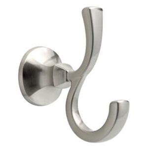 delta faucet mandara double towel hook, spotshield brushed nickel , bathroom accessories, 76235-bn