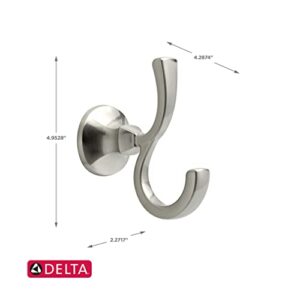 Delta Faucet Mandara Double Towel Hook, SpotShield Brushed Nickel , Bathroom Accessories, 76235-BN