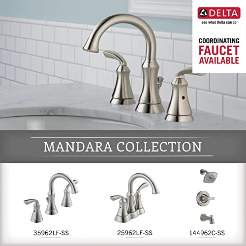 Delta Faucet Mandara Double Towel Hook, SpotShield Brushed Nickel , Bathroom Accessories, 76235-BN