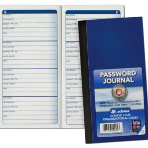 Adams Password Journal, 6.25 x 3.25 Inches (APJ99), Blue