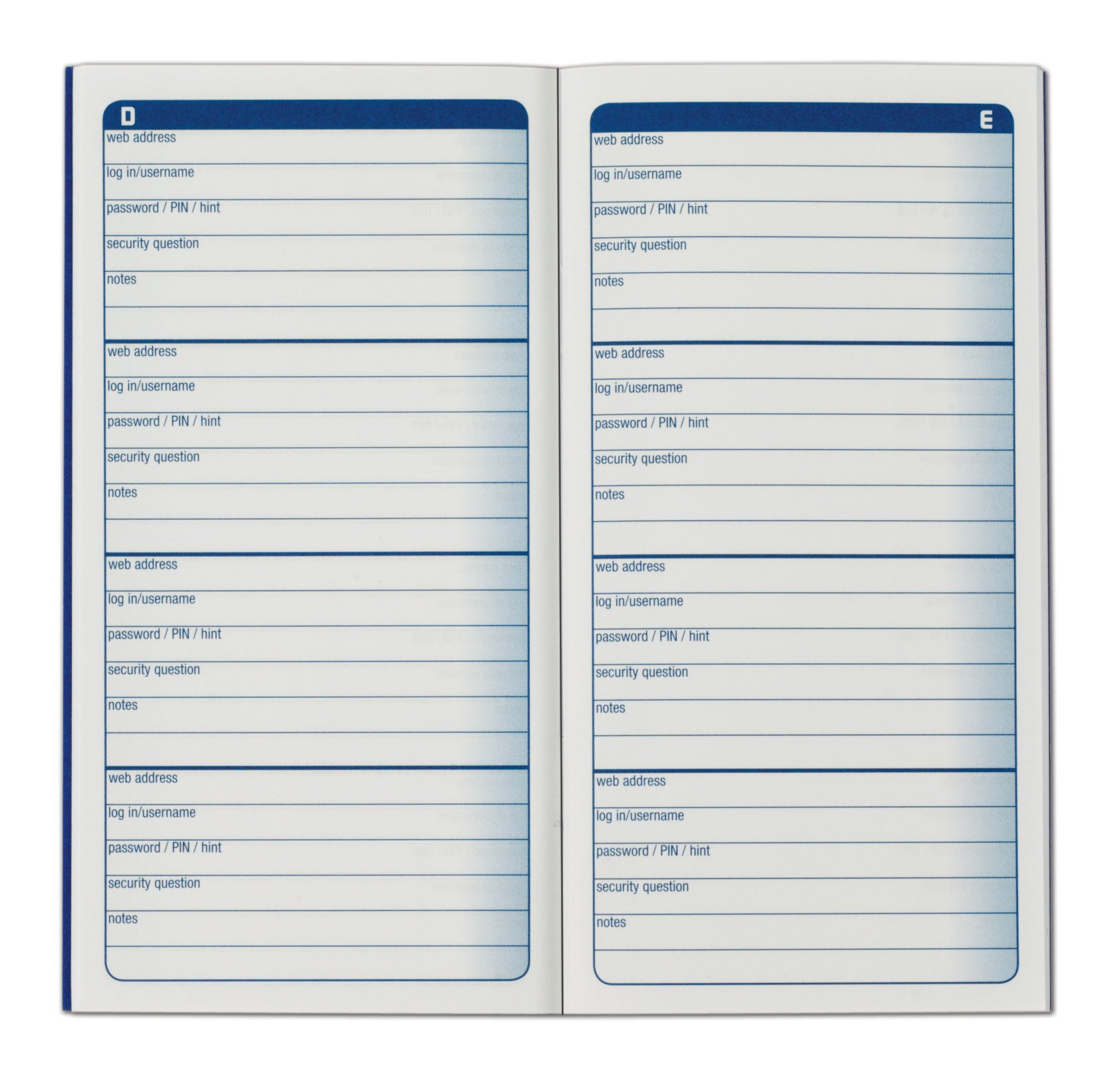 Adams Password Journal, 6.25 x 3.25 Inches (APJ99), Blue