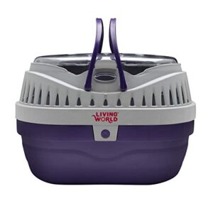 living world pet carrier, purple/grey