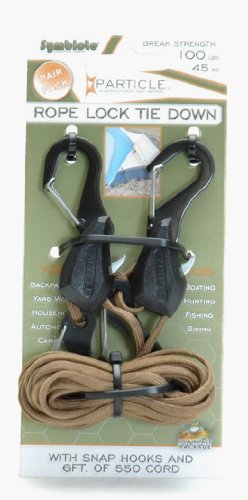 PROGRIP 054020 Particle by Symbiote 550 Paracord Rope Lock Tie Down with Snap Hooks 6 ft (Pack of 2)