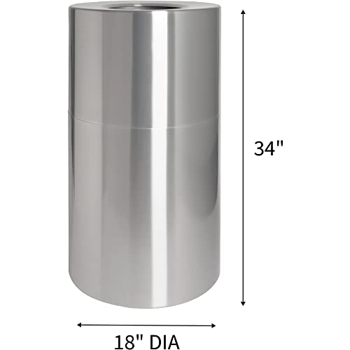 Genuine Joe Classic Cylinder 2-Piece Waste Receptacle, 35 Gal