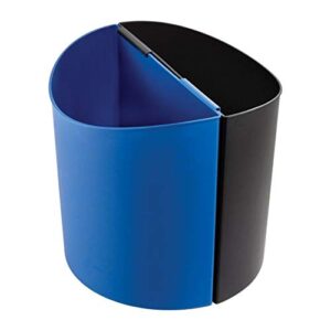 Safco Products Desk-Side Recycling Trash Can 9794BB, Black and Blue, Latching Receptacles, 3 Gallons Each, Value-Priced (9927BB)