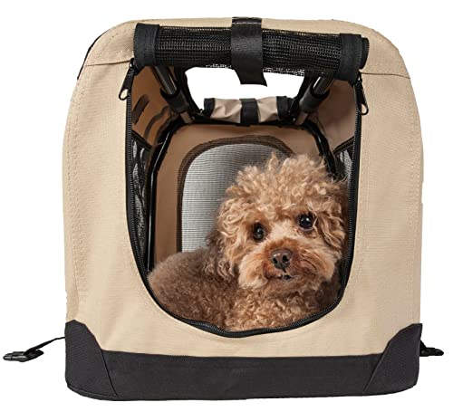 Pet Life Vista-View 360 Degree Zippered and Collapsible Soft Folding Dog Crate - Folding Travel Dog Kennel with Zippered Entrances Along The Pet Crate