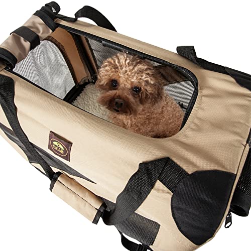 Pet Life Vista-View 360 Degree Zippered and Collapsible Soft Folding Dog Crate - Folding Travel Dog Kennel with Zippered Entrances Along The Pet Crate