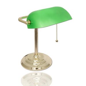 lightaccents bankers lamp desk lamp with green glass shade bankers lamp green - green desk lamp -bankers desk lamp traditional desk light with classic green glass shade and polished brass finish