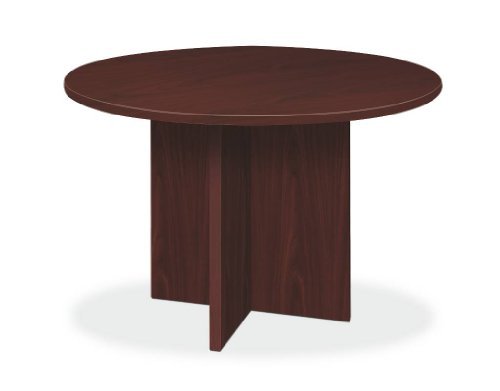 HON BL Series Conference Table , Round , X-Base , 48" Diameter , Mahogany Finish