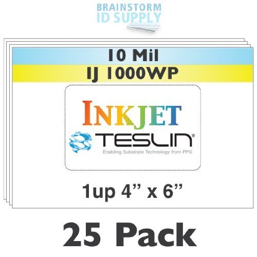 Inkjet Teslin® Paper - 4" x 6" - 1-Up Perforated - 25 Sheet Pack