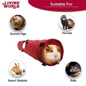 Living World Pet Tunnel, Red/Grey