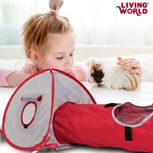 Living World Pet Tunnel, Red/Grey