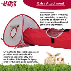 Living World Pet Tunnel, Red/Grey