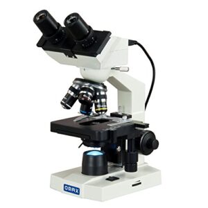 omax - md82es10 40x-2000x digital led compound microscope with built-in 1.3mp camera and double layer mechanical stage compatible with windows and mac