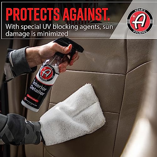 Adam's Interior Detailer (16oz) - Total Car Interior Cleaner, Protectant & Dressing | All Purpose Cleaner & Leather Conditioner | Vinyl, Dashboard, Screen, Seat Cleaner & More