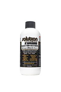 solution finish - black plastic & vinyl trim restorer - use for car and truck detailing, no wet look, instantly revives color to trim, bumpers, mud flaps, etc., black (1 oz)