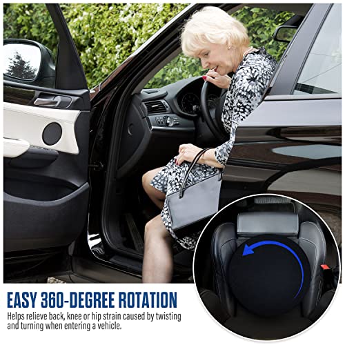 HealthSmart 360 Degree Swivel Seat Cushion, Chair Assist for Elderly, Swivel Seat Cushion for Car, Twisting Disc, Black, 15 Inches in Diameter