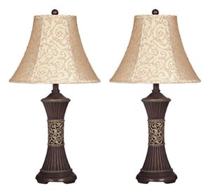 signature design by ashley mariana antique table lamp, 2 count, 28.5", antique brown