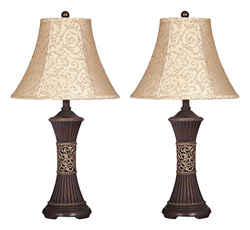 Signature Design by Ashley Mariana Antique Table Lamp, 2 Count, 28.5", Antique Brown