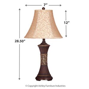 Signature Design by Ashley Mariana Antique Table Lamp, 2 Count, 28.5", Antique Brown