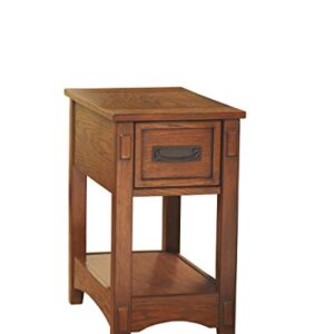 Signature Design by Ashley Breegin New Traditional Wooden Chair Side End Table with 1 Drawer and 1 Fixed Shelf, Brown