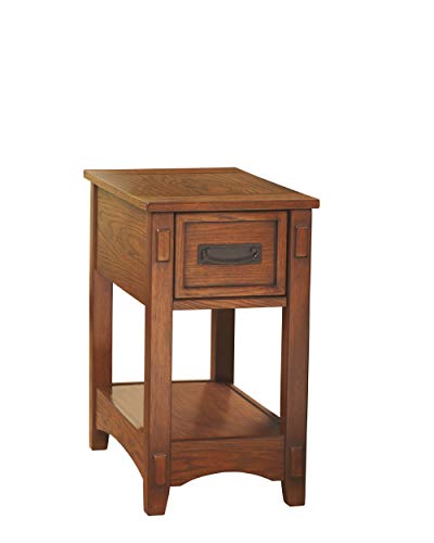 Signature Design by Ashley Breegin New Traditional Wooden Chair Side End Table with 1 Drawer and 1 Fixed Shelf, Brown