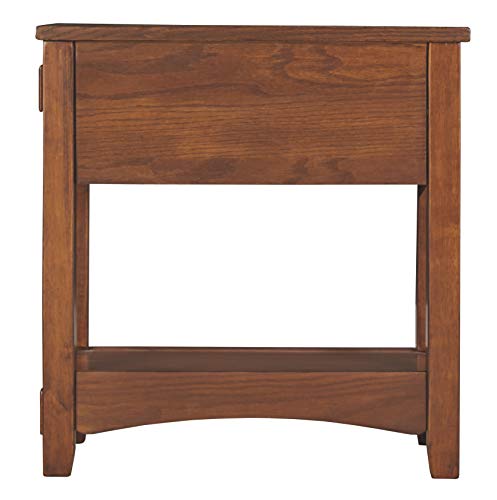 Signature Design by Ashley Breegin New Traditional Wooden Chair Side End Table with 1 Drawer and 1 Fixed Shelf, Brown