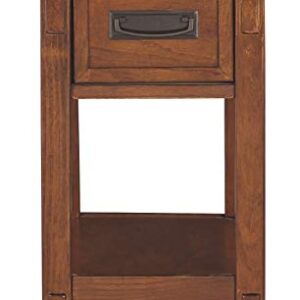 Signature Design by Ashley Breegin New Traditional Wooden Chair Side End Table with 1 Drawer and 1 Fixed Shelf, Brown